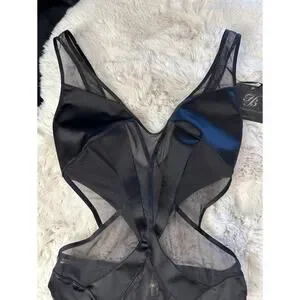 Honey Birdette | Tops | Rare Honey Birdette Vesna Black Mesh Panel ...